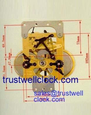China 31 Day Key Wind Mechanical Movement for Grandfather Clocks 15 Day Pendulum Mechanism for sale
