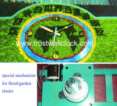 China Custom Floral Clock Movement 0.6m to 50m Diameter Stepper Motor Drive Iron Copper Gears for sale