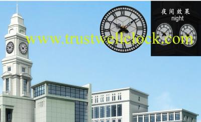 China Four Face Tower Building Clock with GPS Synchronization Double Side Street Clock 0.6m to 10m Diameter for sale