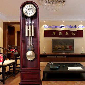 China Luxury Grandfather Clock with German Hermle Movement 80cm Tall Premium Wood Finish for sale