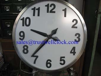 China Custom Outdoor Analog Wall Clock 1m 39inch Diameter Weatherproof Stepper Motor Movement for sale