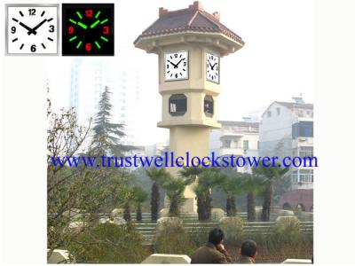 China Four Face Tower Building Clock 1.2m 1.5m 2m Diameter Stepper Motor Movement for sale