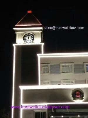 China 4 Sided Tower Clock with Backlit LED Illumination 1m 2m Diameter Stepper Motor for sale