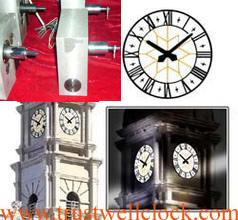 China Four Sided Tower Clock with GPS World Time Signal Receiver and Bell Chime Strike Sound 0.6m to 10m for sale