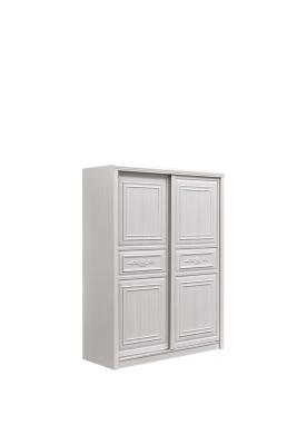 China Multipurpose Double Door White Wooden Wardrobe With Drawers Thickened Practical for sale