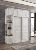 China Eco Friendly White Wooden Wardrobe With Sliding Door Washable Height 20cm for sale