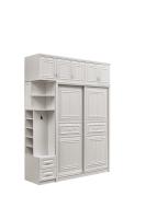 China Eco Friendly White Wooden Wardrobe With Sliding Door Washable Height 20cm for sale