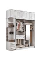 China Eco Friendly White Wooden Wardrobe With Sliding Door Washable Height 20cm for sale