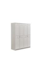 China Removable Multipurpose White Wooden Wardrobe With Four Door Anti Deformation for sale