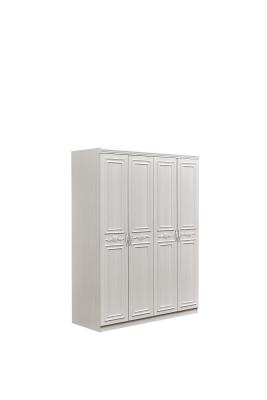 China Removable Multipurpose White Wooden Wardrobe With Four Door Anti Deformation for sale