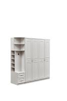 China Anti Deformation White Wood Armoire Wardrobe For Bedroom Dustproof Multiscene for sale