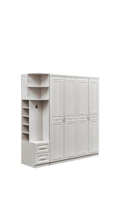 China Anti Deformation White Wood Armoire Wardrobe For Bedroom Dustproof Multiscene for sale