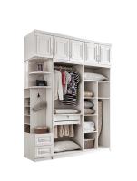 China Multiscene Detachable White Wooden Wardrobe For Small Bedroom Adjustable for sale