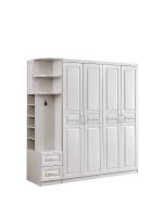 China Dustproof White Wood Armoire Wardrobe for sale