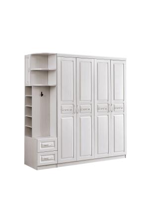 China Dustproof White Wood Armoire Wardrobe for sale