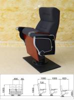 China Flameproof Black Theatre Cinema Hall Chairs With PU Foam Collapsible High Density for sale
