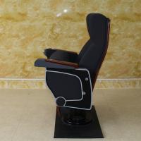China Flameproof Black Theatre Cinema Hall Chairs With PU Foam Collapsible High Density for sale
