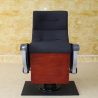 China Flameproof Black Theatre Cinema Hall Chairs With PU Foam Collapsible High Density for sale