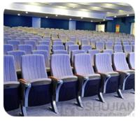 China Collapsible 2 Seater Cinema Hall Chairs Anti Electrostatic Medium Hardness for sale