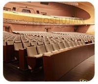 China Collapsible 2 Seater Cinema Hall Chairs Anti Electrostatic Medium Hardness for sale