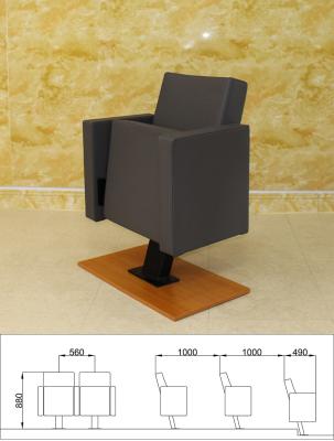 China Collapsible Black Folding Cinema Seats Movie Chairs With Aluminum Leg High Density for sale