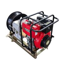 China Single Drum Engine Driven Winch 110v Cable Pulling Winch 10 Ton Cable Puller for sale