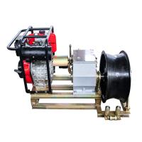 China Single Drum Engine Driven Winch 110v Cable Pulling Winch 10 Ton Cable Puller for sale