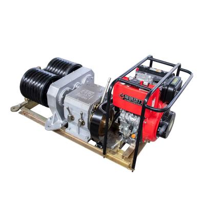 China 1000kg 2000kg 3000kg Diesel Cable Pulling Winch Machine High Speed for sale