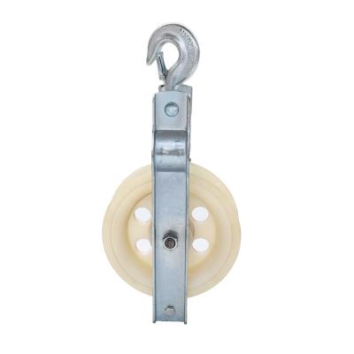 China Seat Hook Type Stringing Pulley Block 5KN 20KN Aluminum Alloy MC Nylonwheel for sale