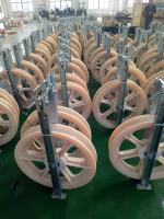 China Aerial Roller Stringing Block with Aluminum Alloy and MC Nylon Construction for Rated Loads 5KN to 20KN and Large Diameter Stringing for sale