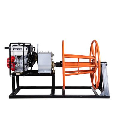 China 15KN 20KN Petrol Cable Pulling Winch Cable Reel Winder Cable Recoiler for sale