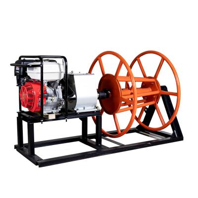 China 3T 5T 8T Petrol Cable Pulling Winch Faster Speed Cable Reel Winder for sale