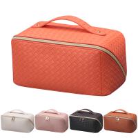 China Fashion PU Leather Cosmetic Tote Bag 30x20x15 cm for Travel and Storage for sale