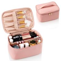 China Multi-Layered Cosmetic Storage Bag with Mesh Pockets Waterproof 0.06mm Travel Case 3 Compartments for sale