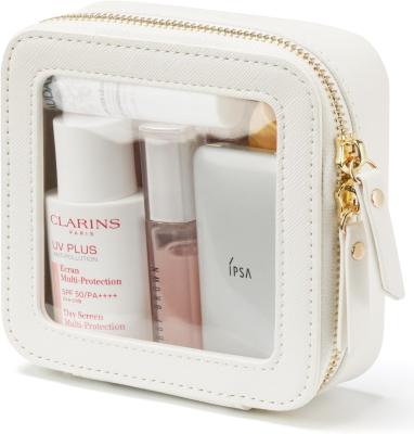 China Clear Mini Cosmetic Bag 5x4.7x2 Inch TPU Makeup Pouch for Purse Travel for sale