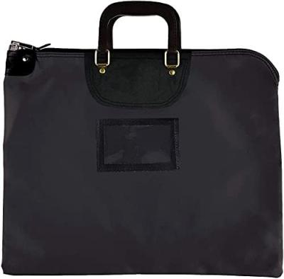 China Waterproof Locking Cash Bag 19x15 Inch Nylon Courier Bag with Metal Pop Up Lock and 2 Keys for sale