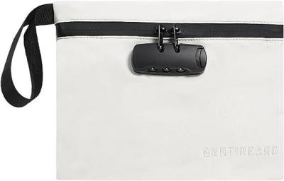 China Fireproof Waterproof Money Bag with Lock 11x7.5 Inch Cash Pouch Zipper Closure Safe Box for sale