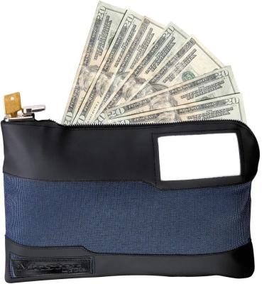 China Lockable Money Bag with 3-Digit Lock 32x20cm Waterproof Oxford Cloth Bank Bag for Cash and Cards for sale