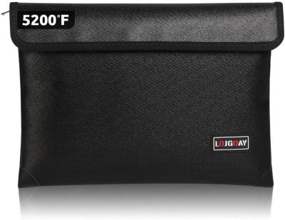 China Fireproof Document Bag 11x7.7 Inch 5200°F Heat Insulated Waterproof with Zipper 8 Layer Protection for Cash Valuables for sale