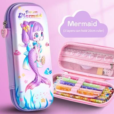 China EVA Pencil Case 23x10.5cm with Independent Pen Slot and Mesh Pocket for sale
