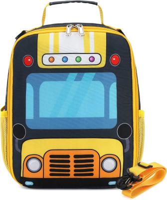 China Kids Insulated Lunch Box 5.85L School Bus Design with Shoulder Strap Reusable Cooler Tote for Girls Boys for sale