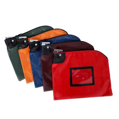 China Laminated Nylon Locking Deposit Bags 10x8 Inch Security Bag with Pop-Up Lock for sale