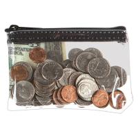China Custom Clear Vinyl Zipper Bag 5x3 Inch Waterproof ID Wallet with 1 Color Imprint for sale