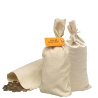 China Heavy Duty Cotton Canvas Coin Bag 9x17.5 Inch Large Capacity Transport Bag with Flat Bottom for sale