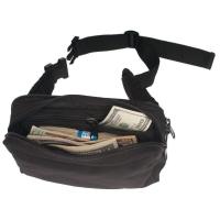 China Secure Zipper Bank Bags 5 Cash Compartments 9x5x4 Inch Black 1000 Denier Nylon for sale