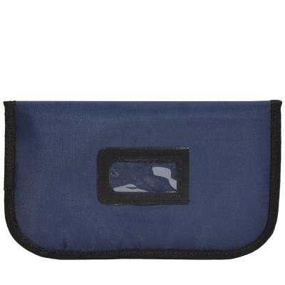 China Navy Blue Nylon Split Coin Bag Clutch Waterproof Purse 11x6.5 Inch Custom for sale
