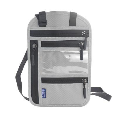 China RFID Passport Holder Travel Document Bag Waterproof Nylon 2-Layer Protective Sleeve for sale