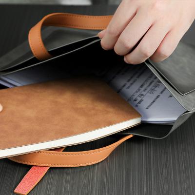China PU Leather Large Capacity Briefcase Business Document Bag Waterproof Commute 15.6 Inch for sale