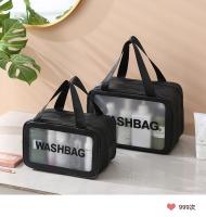 China Large Capacity Dry Wet Separation Makeup Bag Portable Cosmetic Storage Toiletry Travel Bag 2024 for sale