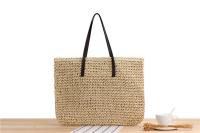 China Handwoven Straw Shoulder Bag Large Capacity Casual Solid Color for Women for sale
